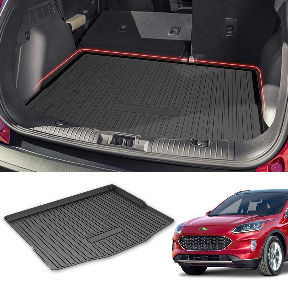 KUST Custom Fit Cargo Mat for 2020-2023 2024 Ford Escape Hybrid & No-Hybrid Cargo Liner All Weather Trunk Liner Tray Black TPO