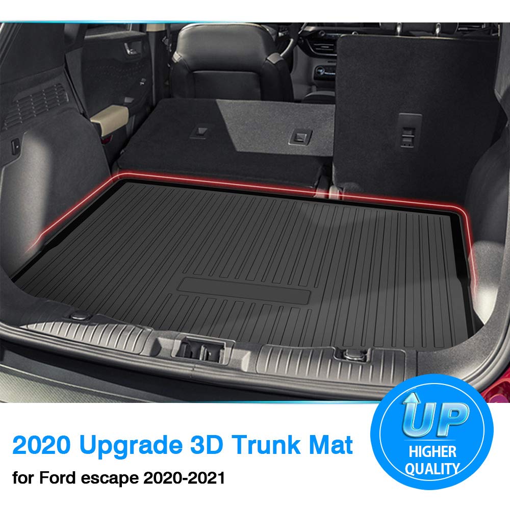 KUST Custom Fit Cargo Mat for 2020-2023 2024 Ford Escape Hybrid & No-Hybrid Cargo Liner All Weather Trunk Liner Tray Black TPO