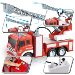 JOYIN 3 PC 1:16 Big Friction Powered City Play Vehicle Toy Set Including, Fire Engine Rescue Truck, Ambulance, and Recycling Garbage Truck, Vehicle Toy with Lights and Sound Siren