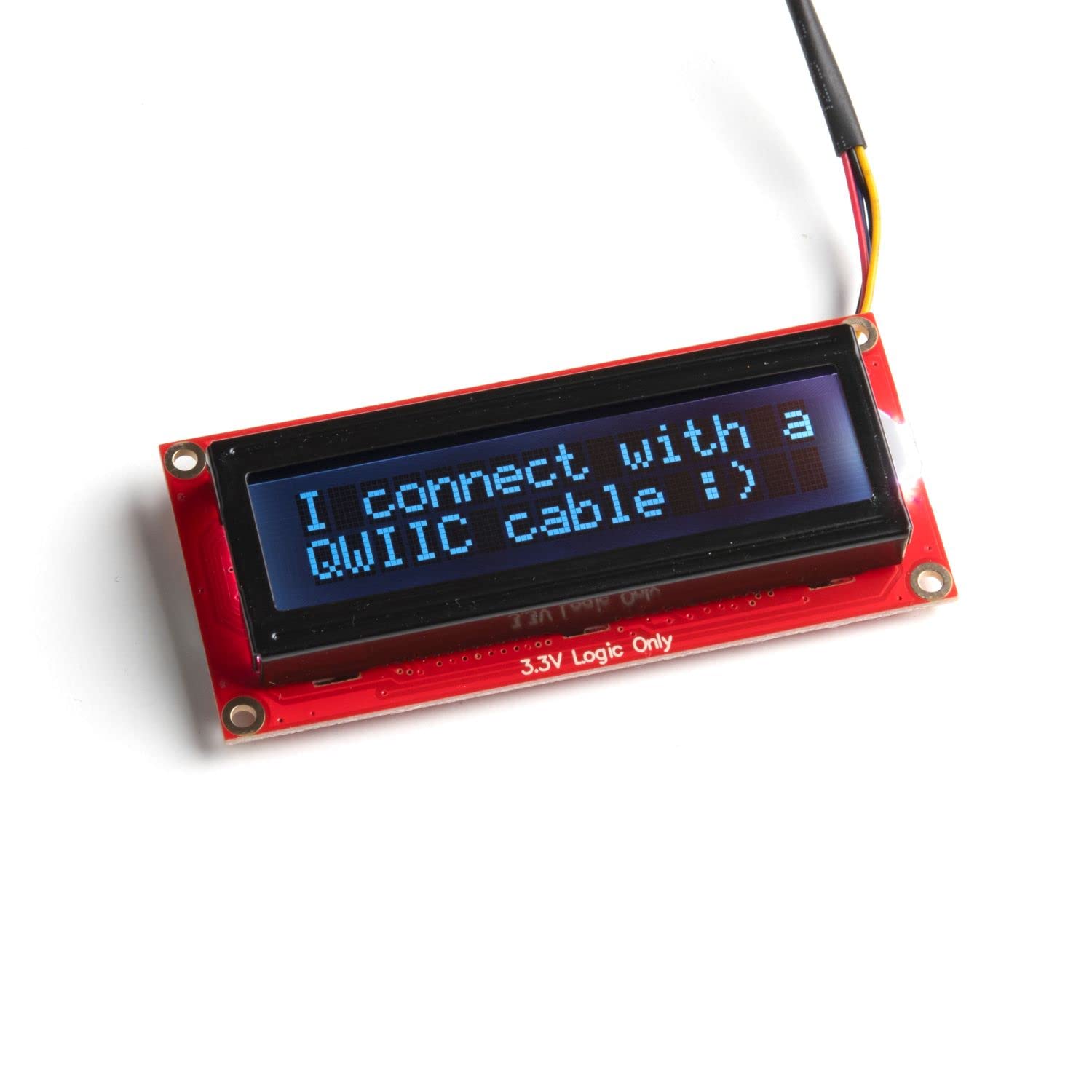 SparkFun 16x2 SerLCD - RGB Text (Qwiic) - Red/Green/Blue Text on Black Display 3.3v Logic and Power