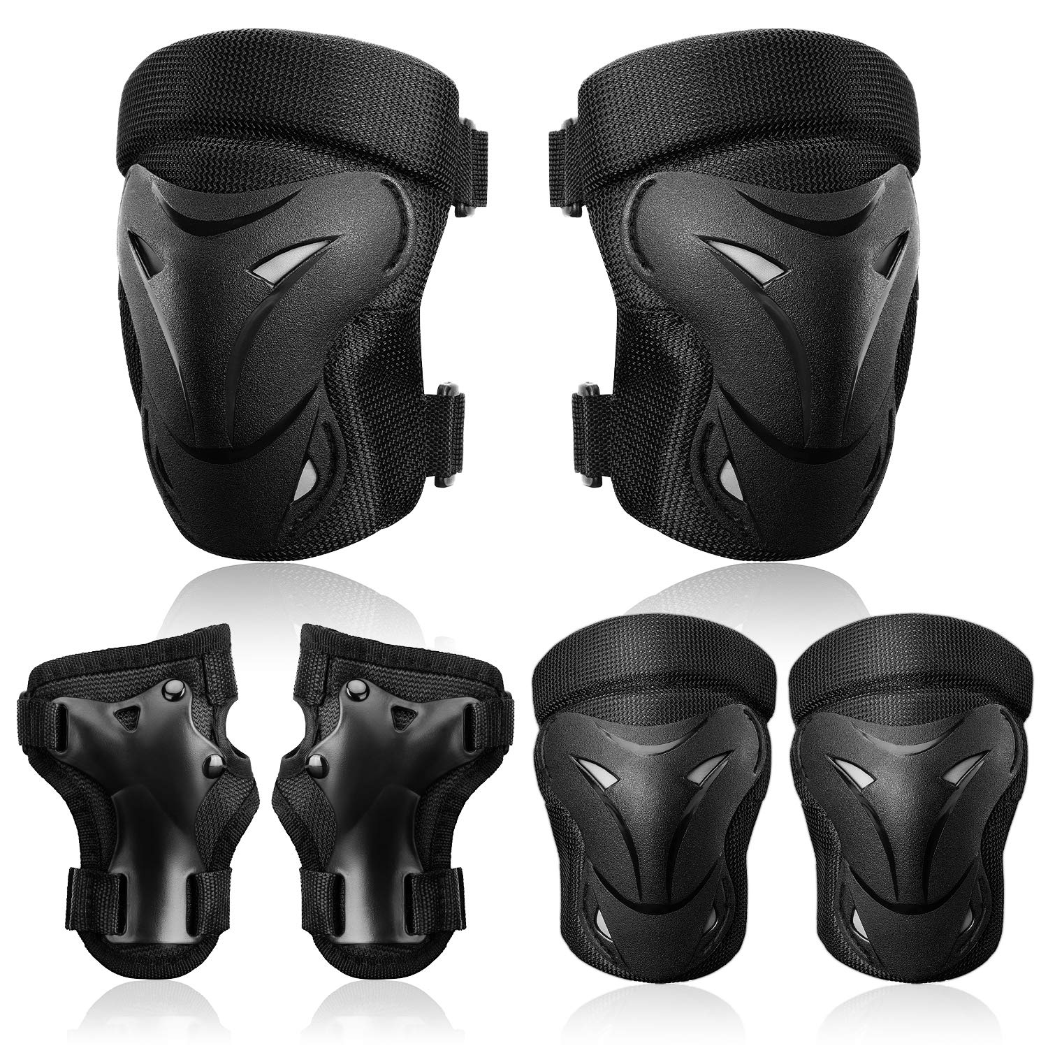 Adult Knee Elbow Pads Skating:BOSONER Adult/Child Knee Pad Elbow Pads Guards Protective Gear Set for Roller Skates Cycling BMX Bike Skateboard Inline Skatings Scooter Riding Sports