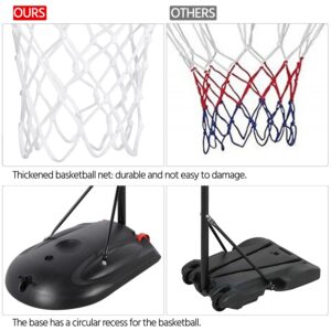 Yaheetech 32" Portable Basketball Hoop Goal System 7-9ft Height Adjustable Polyethylene Backboard for Indoor/Outside w/Sturdy Rim & Wheels