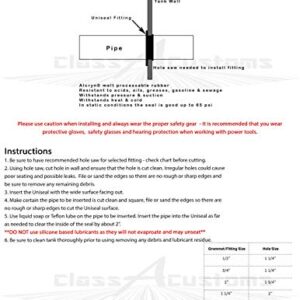 Class A Customs | 3 Pack White 1.5" Uniseal Pipe-to-Tank-Seal FittingGrommet for RV Concession Water Tanks | 1.5" White 3 Pack