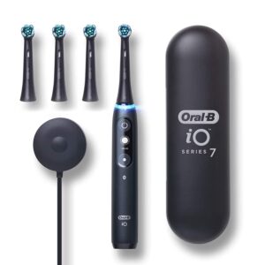 oral-b io series 7 electric toothbrush with 4 brush heads, black onyx