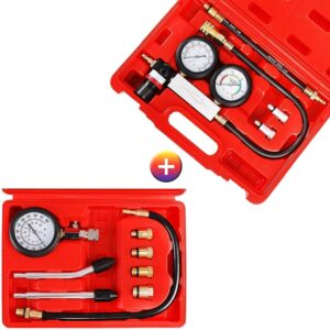 jifetor cylinder leak down tester kit and engine compression pressure gauge test set