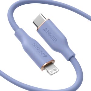 Anker USB-C to Lightning Cable, 641 Cable (Lavender Grey, 6ft), MFi Certified, Powerline III Flow Silicone Fast Charging Cable for iPhone 13 13 Pro 12 11 X XS XR 8 Plus (Charger Not Included)