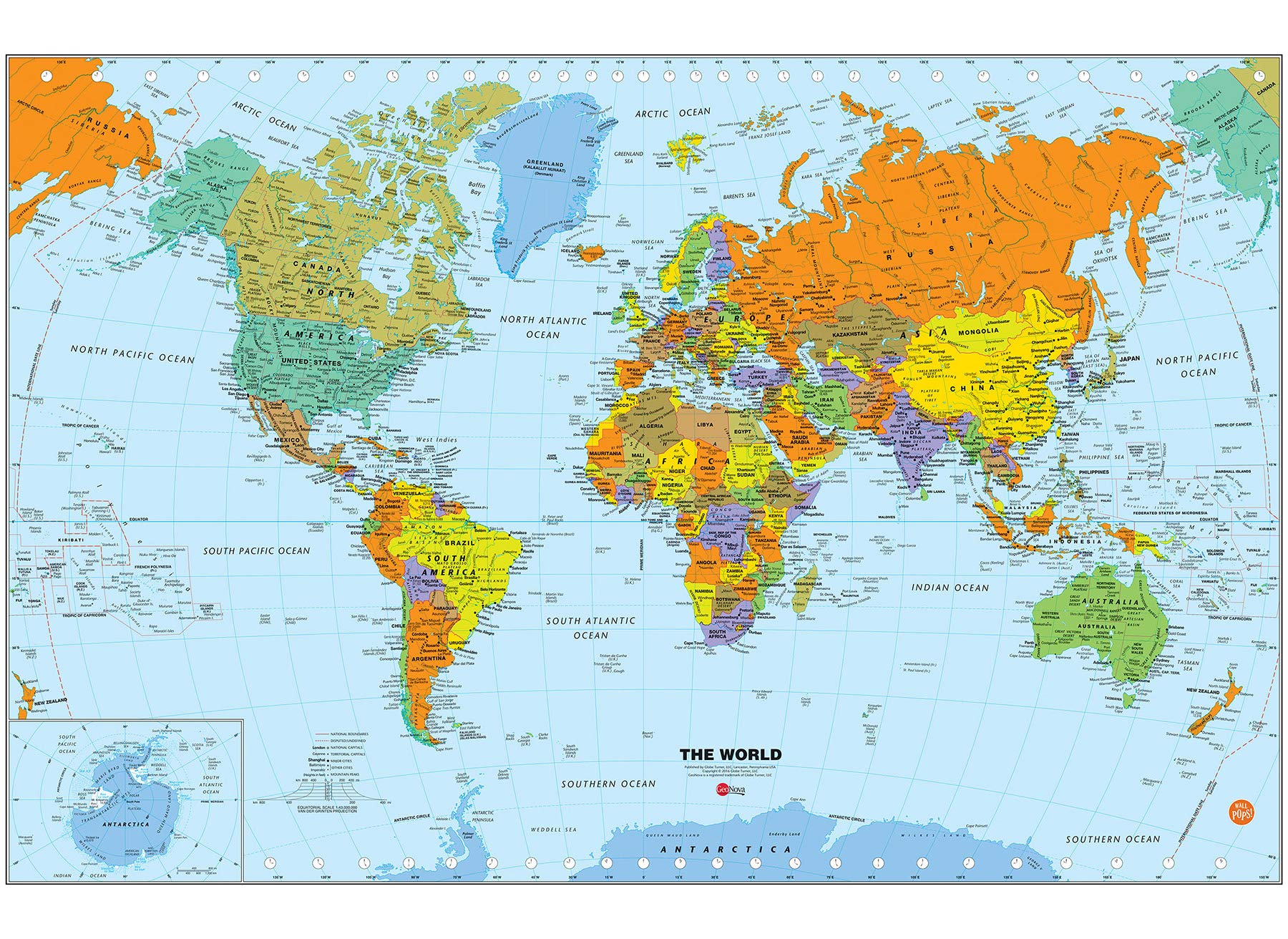 Pen + Gear World Dry Erase Map