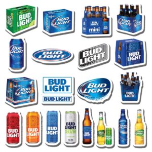 20 pcs stickers pack budlight aesthetic vinyl colorful waterproof for water bottle laptop bumper car bike luggage guitar skateboard