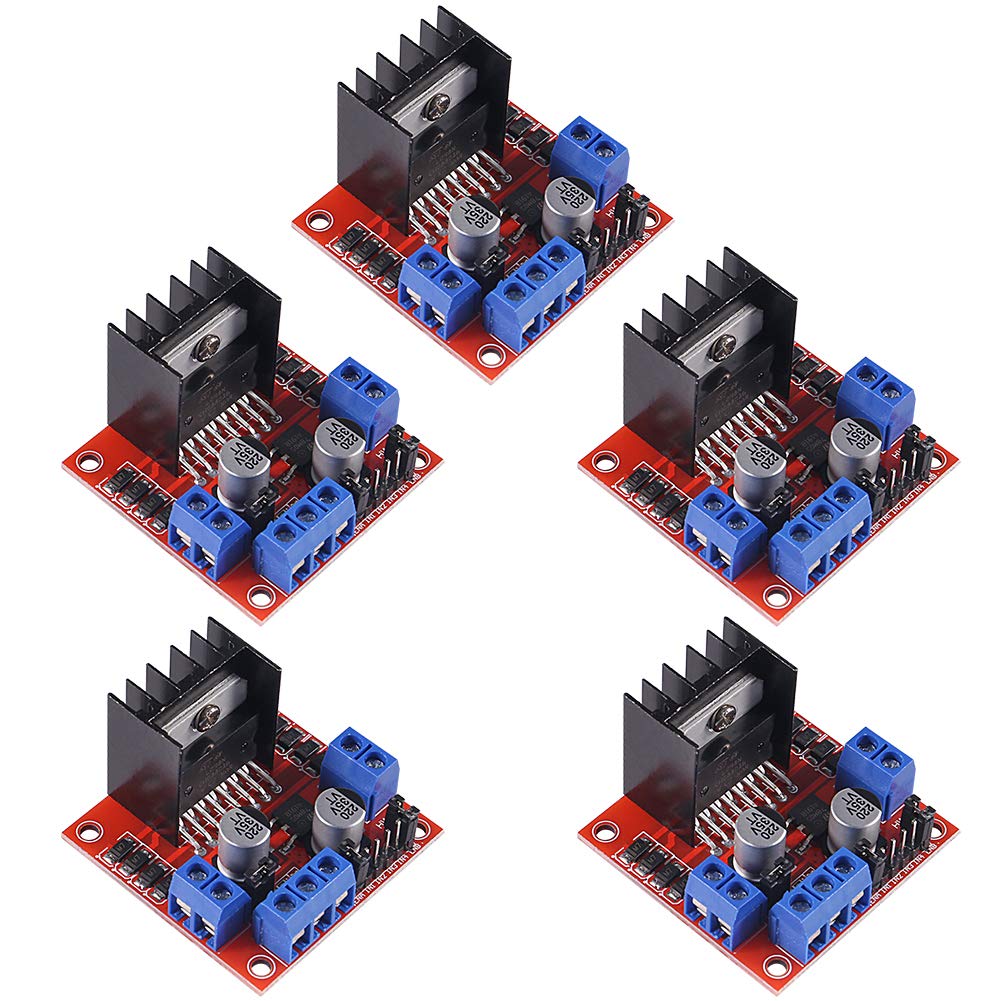 ALMOCN 5PCS L298N Motor Drive Controller Board Stepper Motor Control DC Dual H-Bridge Module for Arduino Smart Car MEGA R3 Mega2560