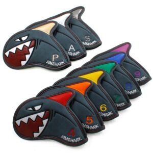 aimshark coloring golf iron covers/9pcs set/golf head covers (gray set)