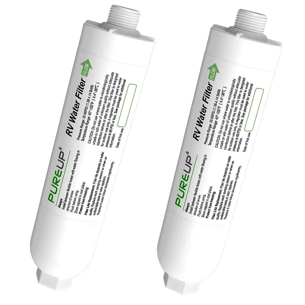 PUREUP RV Inline Water Filter, Compatible with 40045 Taste Water Filter, Reduces Odors, Bad Taste, Sediment and More (2 Pack)