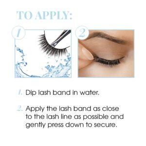 Ardell Aqua False Strip Lashes 340, Water Activated, Reusable Faux Lash, No Lash Glue Required, 4 Pack