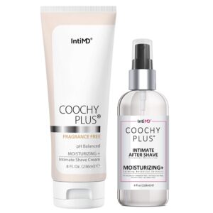 coochy plus intimate shaving complete kit - fragrance free & after shave protection soothing moisturizer mist – antioxidant formula prevents razor burns, itchiness & ingrown hairs