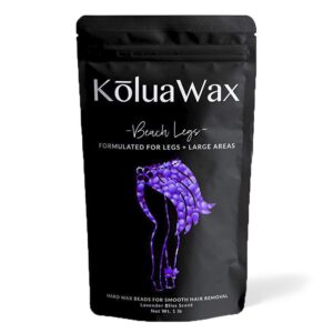 koluawax hard wax beads for hair removal – coarse hair formula – face, brazilian, underarms, back chest, bikini waxing – lavender bliss, 1lb refill for wax warmers & 10 large applicator sticks