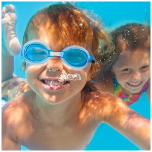 SwimWays Value pack, Fish Face Guppy Goggles ,Soft Swimmies, and Mermicorn Kick Trainer, Learn to Swim Kickboard