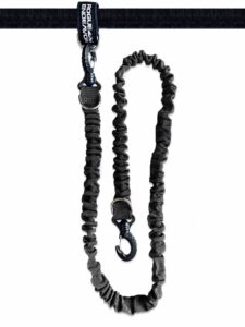 rogue endeavor 3-point stretch paddle leash for sup (stand up paddle board), kayak & canoe. center-pivot for easy transition. soft nylon, easy stretch, 360 swivels (black)