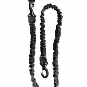 Rogue Endeavor 3-Point Stretch Paddle Leash for SUP (Stand Up Paddle Board), Kayak & Canoe. Center-Pivot for Easy Transition. Soft Nylon, Easy Stretch, 360 Swivels (Black)