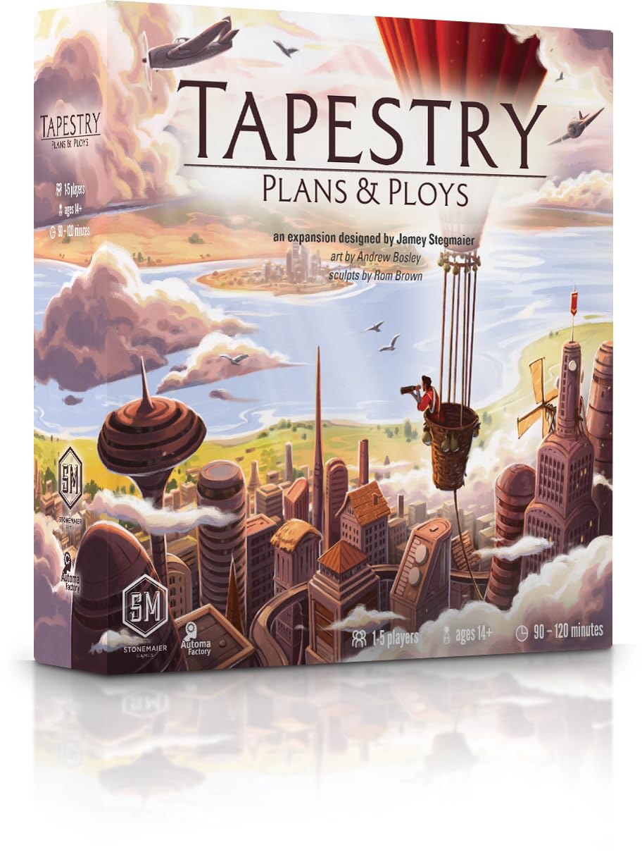 Stonemaier Games: Tapestry: Plans & Ploys Expansion | Add to Tapestry (Base Game) | New Civilizations, New Achievements, and New Landmarks | Ages 14+, 1-5 Players, 120 Mins