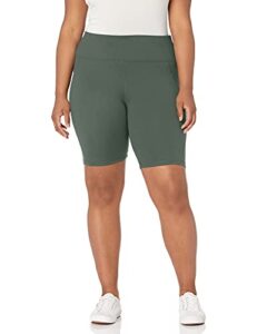 jockey women's plus size curved contour bike short, rosemary, 1x