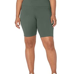 Jockey Women's Plus Size Curved Contour Bike Short, Rosemary, 1X