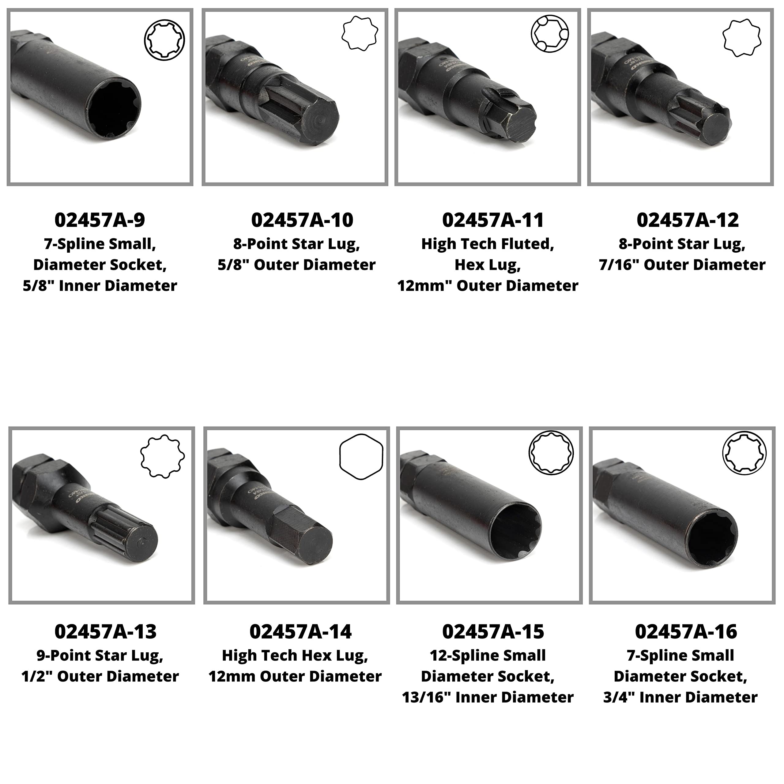 Neiko 02457A Lug-Nut Key Set, Wheel-Lock Removal Tool Kit for Aftermarket and Factory Wheel Tire Keys, SAE and Metric Lug Sockets, 16 Pieces