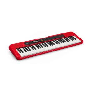 Casio Casiotone CT-S200 61-Key Portable Digital Keyboard - Red Bundle with Adjustable Stand, Bench, Headphone, Sustain Pedal, Instructional Book, Austin Bazaar Instructional DVD, and Polishing Cloth