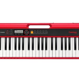 Casio Casiotone CT-S200 61-Key Portable Digital Keyboard - Red Bundle with Adjustable Stand, Bench, Headphone, Sustain Pedal, Instructional Book, Austin Bazaar Instructional DVD, and Polishing Cloth