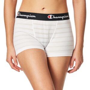 champion women's ribbed boxer brief, black, small