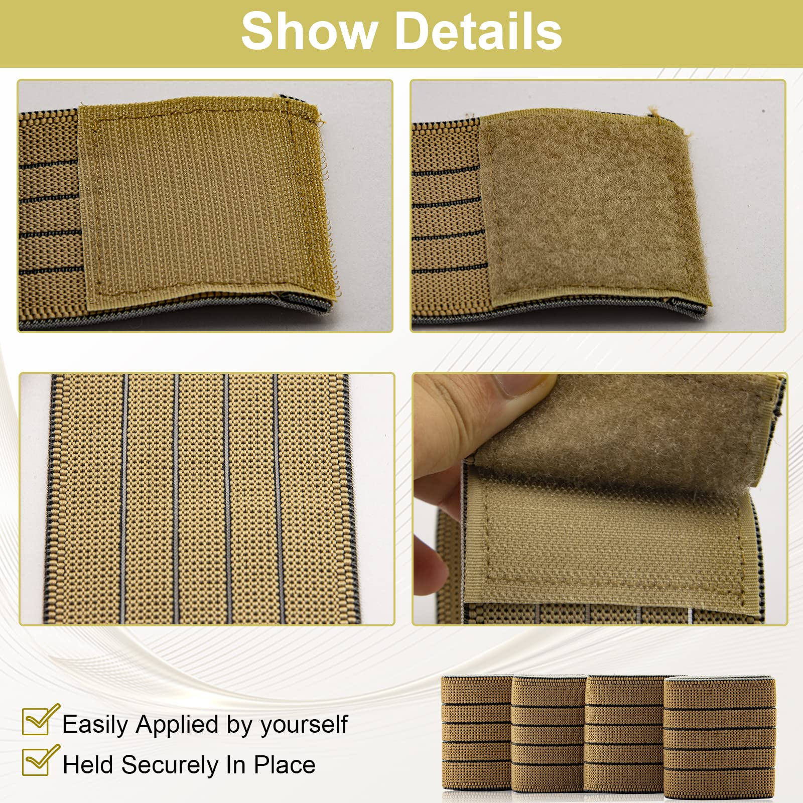 Elastic Bandage Spare Parts Wrap Elastic Wrap Strape Band Straps Banda Elastica Lipo Pad Band Beauty Machine Accessories 3 Size 10 pcs Tan Elitzia