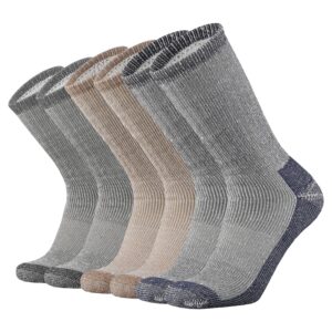 sox town men's merino wool cushion crew socks moisture wicking control for outdoor hiking work boot thermal warm all seasons(mixcolor1 xl)