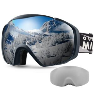 outdoormaster ski goggles with cover snowboard snow goggles otg anti-fog for youth teenager