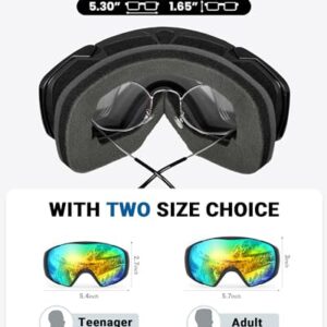 OutdoorMaster Ski Goggles with Cover Snowboard Snow Goggles OTG Anti-Fog for Youth Teenager