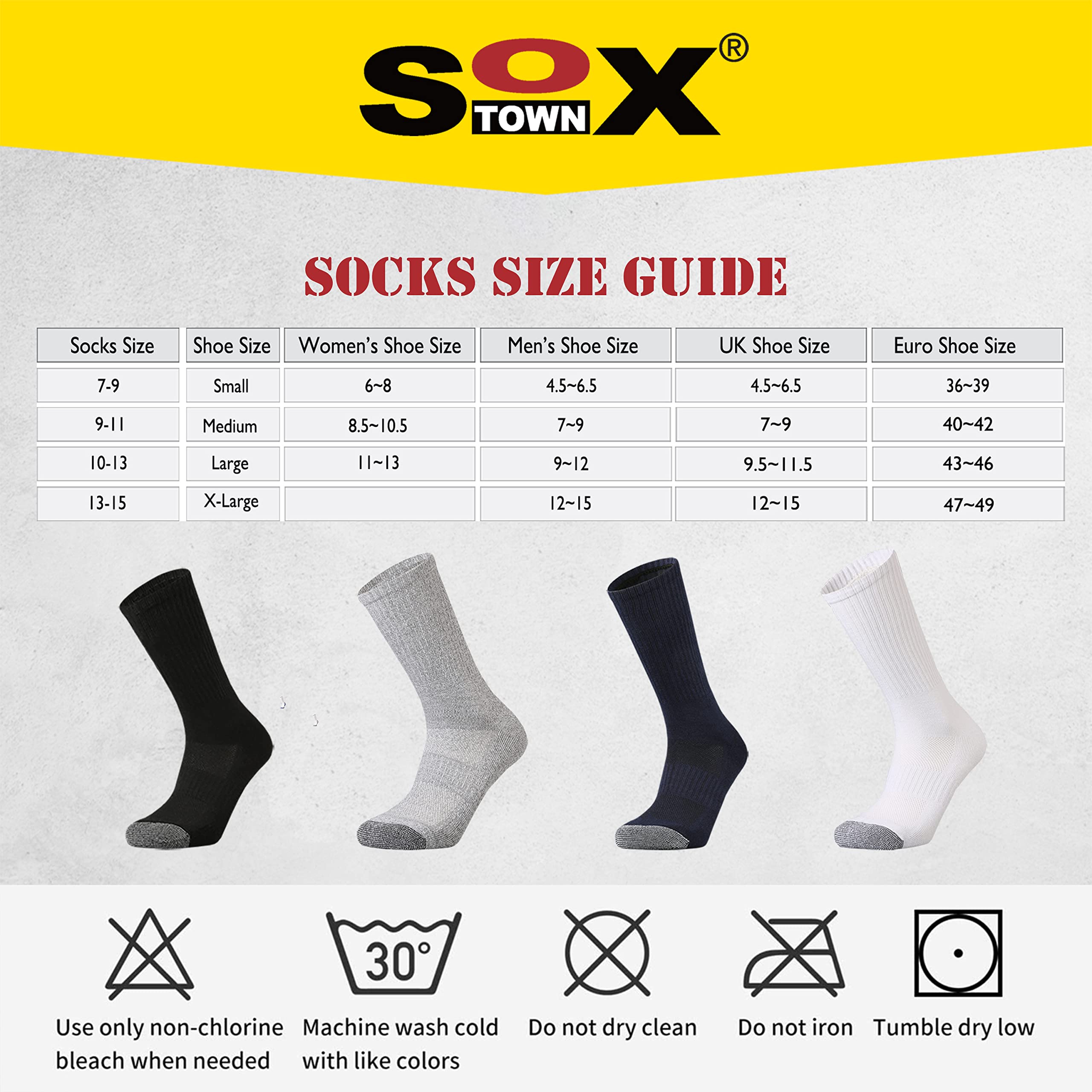 SOX TOWN Unisex Cushioned Crew Training Athletic Socks Men & Women with Combed Cotton Moisture Wicking Breathable Performance(DarkGrey M)