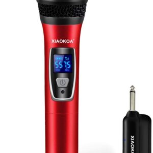 XIAOKOA Handheld Wireless Microphones,Professional UHF Karaoke Microphone,160ft Range,Ideal for Singing,Home Party,Church,Compatible with Voice Amplifier, PA System