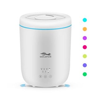 cool mist humidifiers for bedroom with night light, 2.2l water tank essential oil diffuser humidifier for baby home and plants, quiet ultrasonic air vaporizer, easy fill and clean safety shut-off