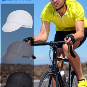 4 Pieces Summer Unisex Cycling Cap Breathable Bicycle Caps Sweat-Absorbing Biking Caps for Women Men Running Outdoor Sports (White, Grey, Black)