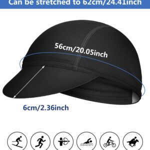 4 Pieces Summer Unisex Cycling Cap Breathable Bicycle Caps Sweat-Absorbing Biking Caps for Women Men Running Outdoor Sports (White, Grey, Black)