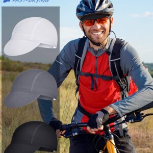 4 Pieces Summer Unisex Cycling Cap Breathable Bicycle Caps Sweat-Absorbing Biking Caps for Women Men Running Outdoor Sports (White, Grey, Black)