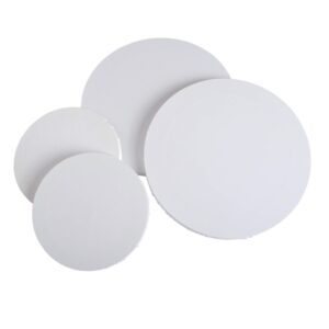 ivon 4pcs round canvas, 12'' & 8'' professional stretched circle canvas board for painting, acrylic pouring