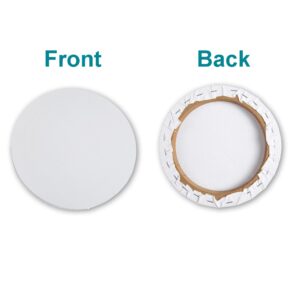 IVON 4pcs Round Canvas, 12'' & 8'' Professional Stretched Circle Canvas Board for Painting, Acrylic Pouring