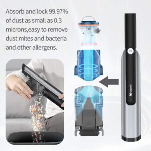 Proscenic 3-in-1 Handheld Vacuum S1, Lightweight Car Vacuum, with 12KPa Suction & Quick Charge, Rechargeable Cordless Handheld Vacuum, 2 Adjustable Modes, Low Noise for Home/ Car Cleaning