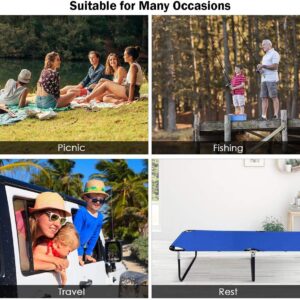 GOFLAME Folding Camping Cot, Portable Collapsible Sleeping Bed, Weight Capacity to 300 lbs, Camping Bed Cots for Indoor and Outdoor Use