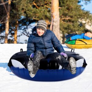 Toyvian 120cm Winter Snow Tube Inflatable Sled Snow Ring with Handles for Kids Adults Winter Outdoor Skating Skiing