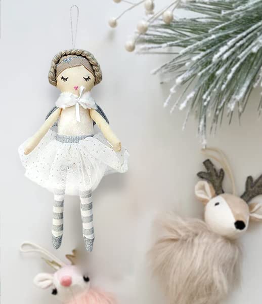 Mon Ami Christmas Decoration White Snow Angel Doll Ornament, Cute Angel Doll Home Décor, Holiday Decor, Christmas Decor, Hanging Pendant, 10IN