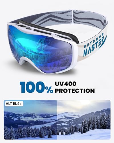 OutdoorMaster Ski Goggles with Cover Snowboard Snow Goggles OTG Anti-Fog for Youth Teenager