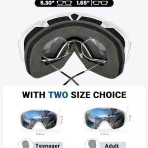 OutdoorMaster Ski Goggles with Cover Snowboard Snow Goggles OTG Anti-Fog for Youth Teenager