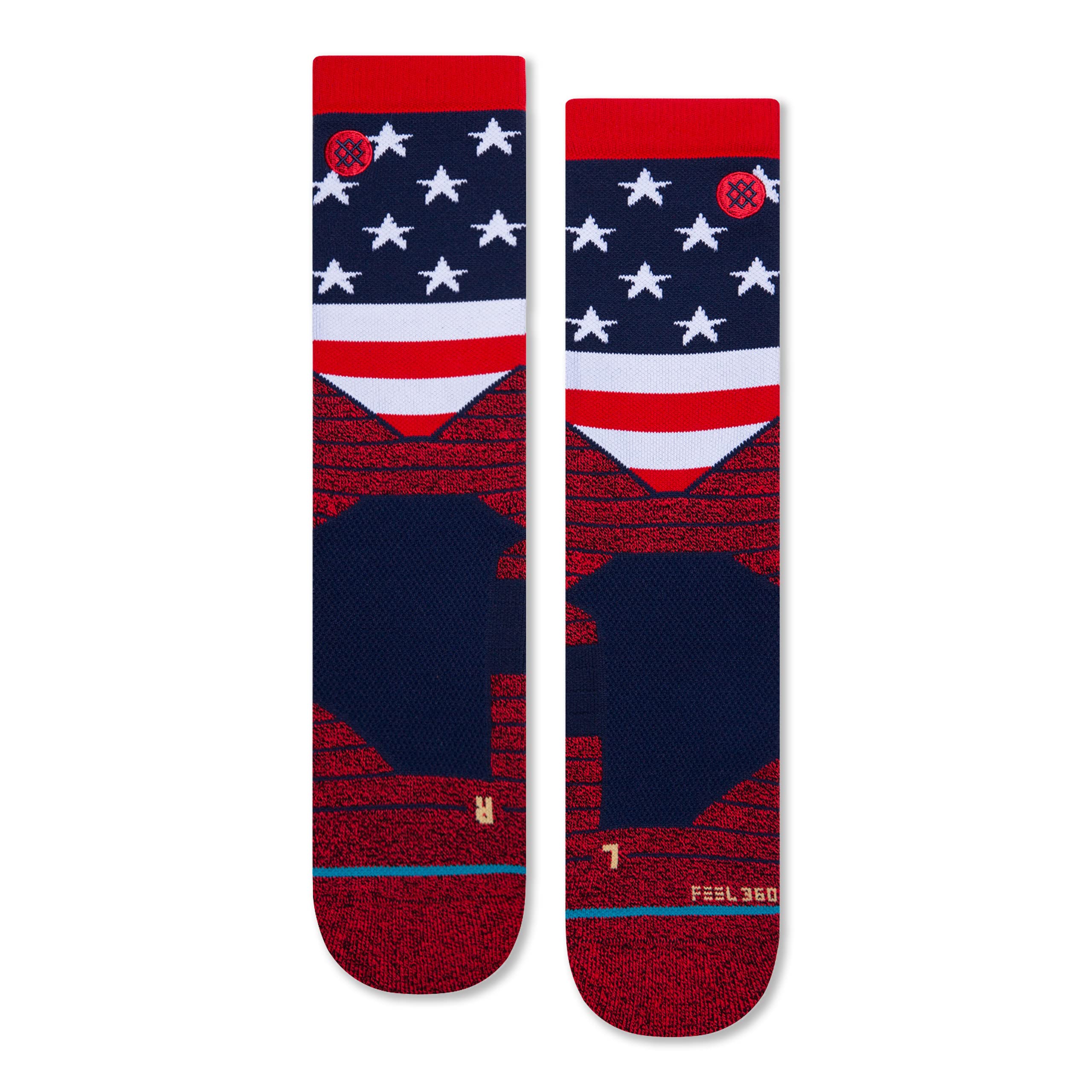 Stance American Crew Socks (Large, Red)