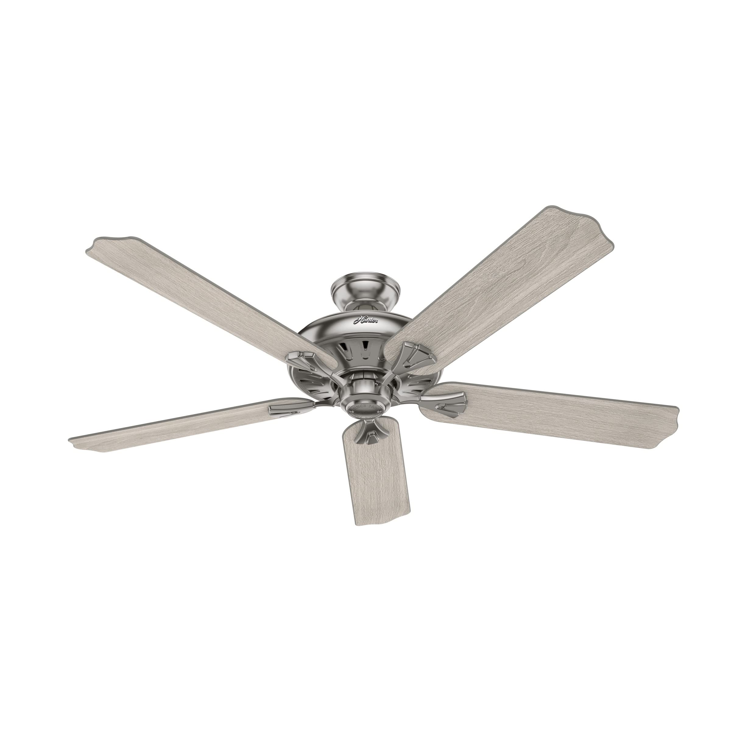 Hunter Fan Company, 51120, 60 inch Royal Oak Brushed Nickel Ceiling Fan and Handheld Remote