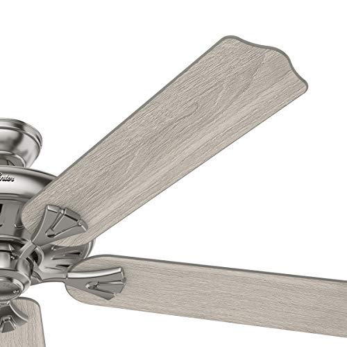 Hunter Fan Company, 51120, 60 inch Royal Oak Brushed Nickel Ceiling Fan and Handheld Remote