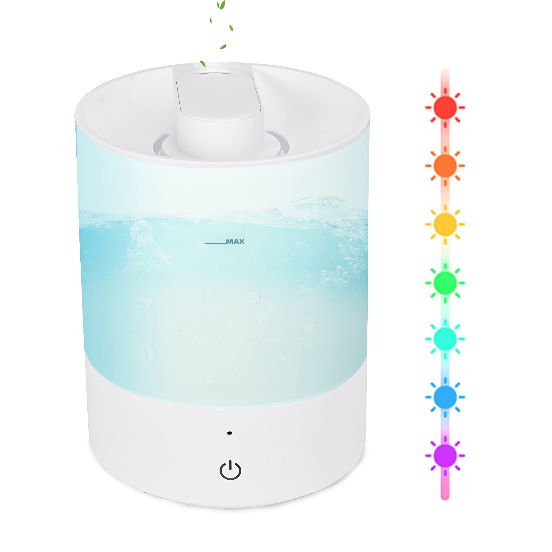 Cool Mist Humidifier, 2.8L Humidifiers for Bedroom, Home, Office, Automatic Shut-Off & 7-Color Night Light